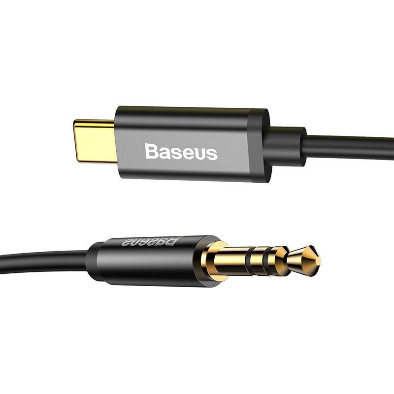 Baseus Yiven garso kabelis USB-C - mini jack 3,5 mm, 1,2 m (juodas ...